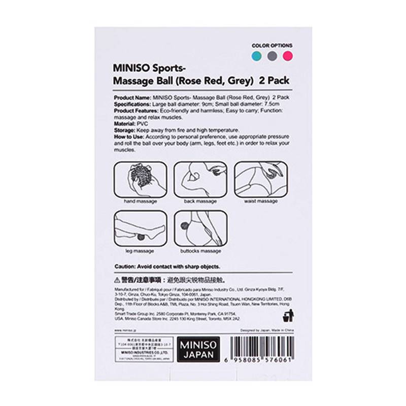 MINISO Sports- Massage Ball (Rose Red, Grey) (Pack of 2) - Send Gifts ...