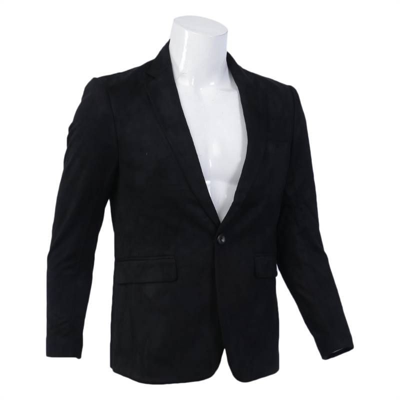 KILOMETER Masculine Velvet Soft Pitch Black Blazer/Coat For Men KMB382 ...