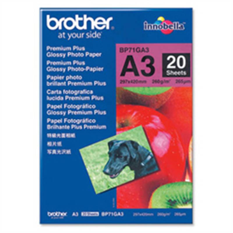 Brother - Premium Glossy Photo Paper A3 20 Sheets - BP71GA3 - Send ...