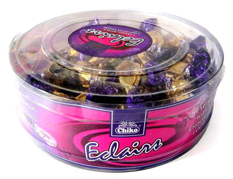 Chiko Eclairs Caramel with a Chocolate Center (Round Box Pack)(300g ...