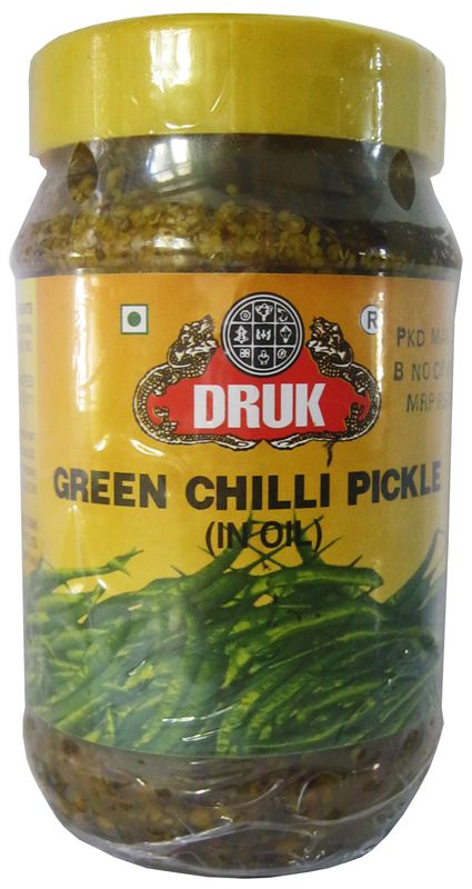 Druk Green Chilli Pickle 375gm (in oil) - Send Gifts and Money to Nepal ...