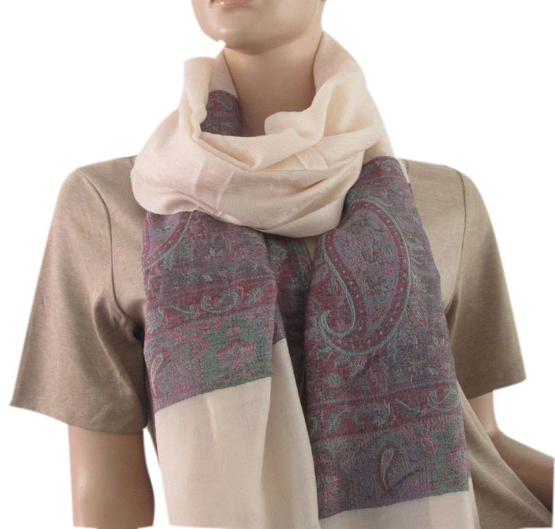 Dark Cream Handmade Pashmina Scarf (RG 008) (8) - Send Father's Day ...