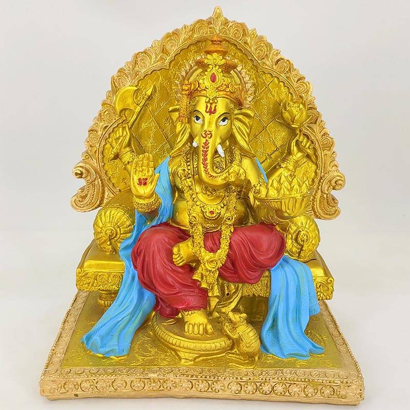 Lord Ganesh Statue (Golden) - Send Gifts and Money to Nepal Online from ...