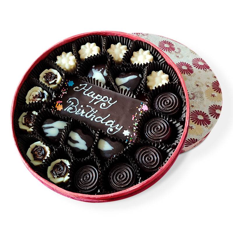 Circle Chocolate Box (220 g) - Text Options Available - Send Mother's ...