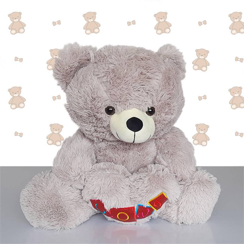 Grey Teddy with Love Heart (1.8 ft) - Send Gifts for Mother's Day (17 ...
