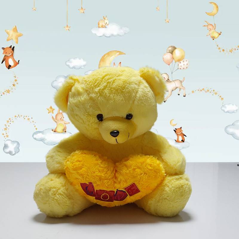 Yellow Teddy with Love Heart (1 ft) - Send Mother's Day Gifts and Money ...