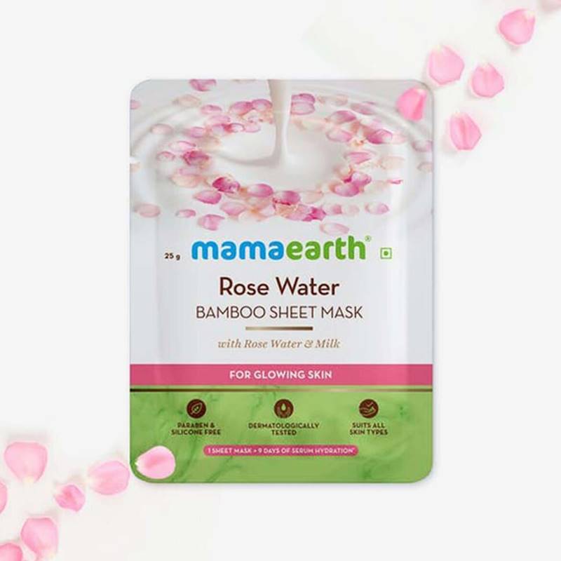 Mamaearth with Rose Water & Milk Bamboo Sheet Mask - Send Gifts and ...