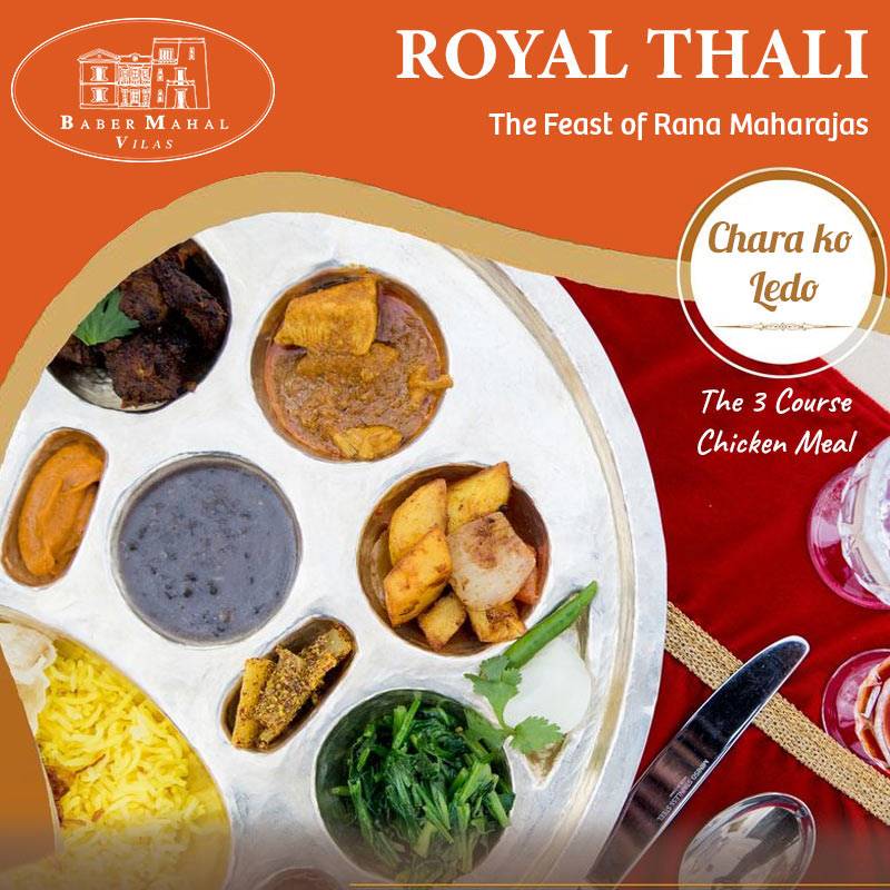 Royal Thali - Chara ko Ledo Dinner Menu (for Two) at Baber Mahel Vilas ...