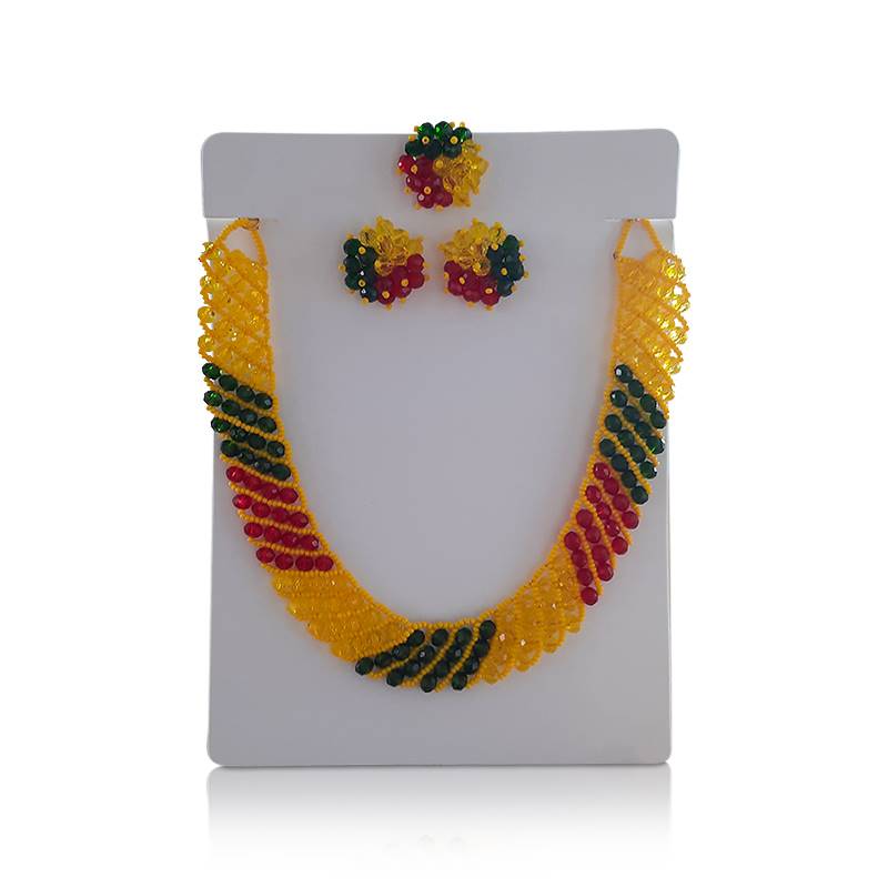 Yellow, Red and Green Potey Necklace Set - Send Gifts and Money to ...