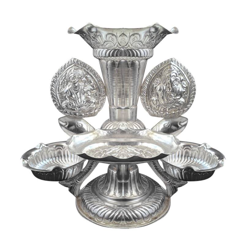 Silvercoated Macha Tikadani 8.5 inch Round Base - Send Gifts and Money ...