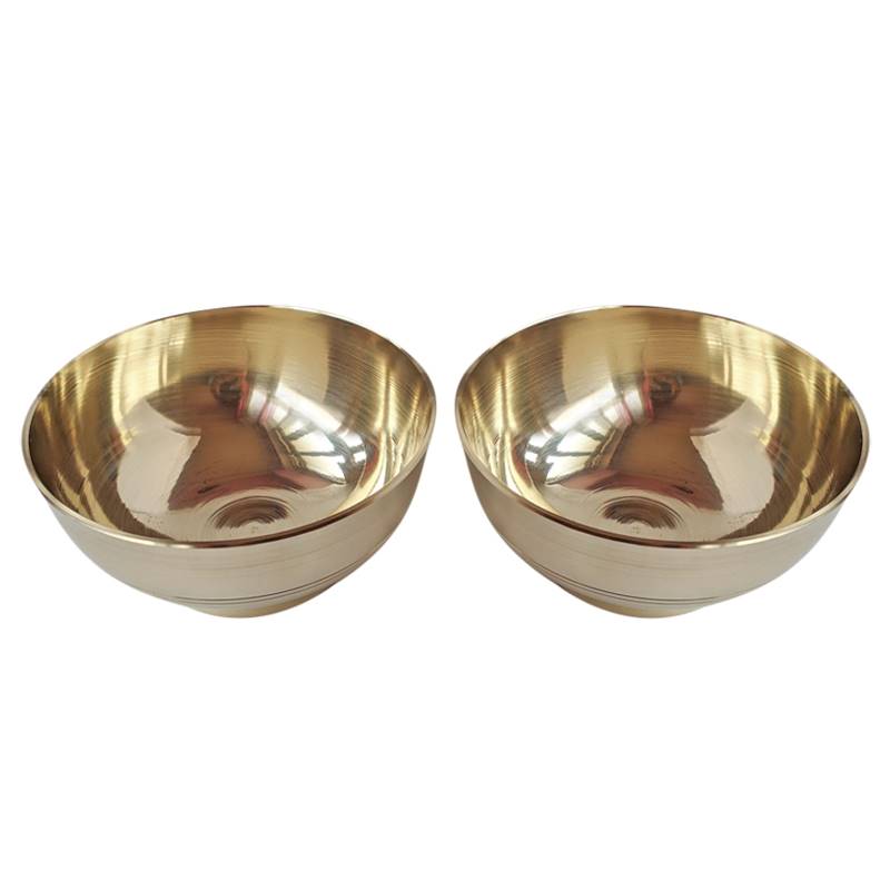 White Golden Brass Bowl Set Medium -10.1×4.5 cm ( Set of 2 ) | Kasha ...
