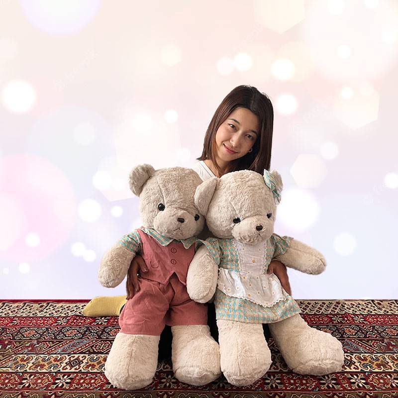 Forever Teddy Couple (3.8 ft) - Send Gifts and Money to Nepal Online ...